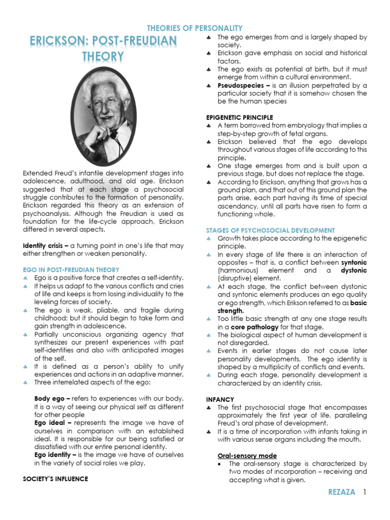 Erikson's Psychosocial Development Theory | PDF | Identity (Social ...