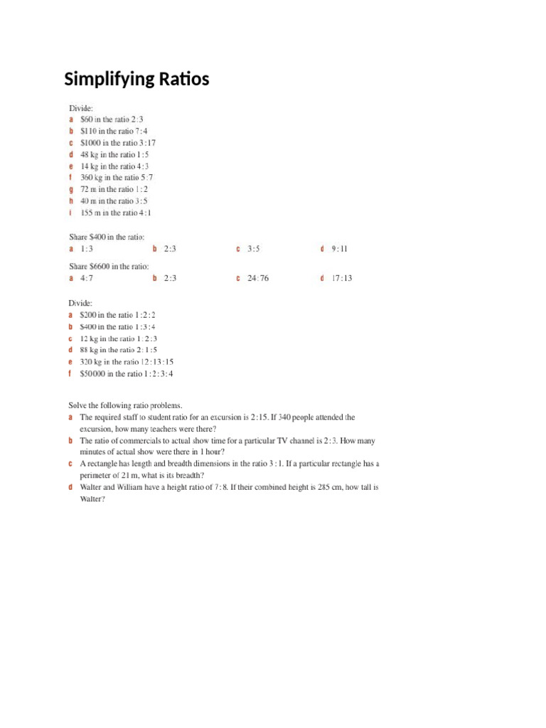 Ratios & Scale Drawing | PDF