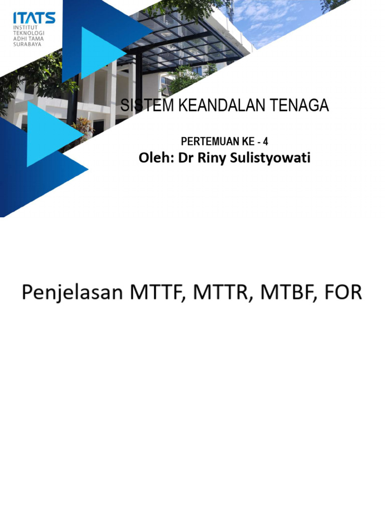 Rumus MTBF dan MTTR dalam Keandalan | PDF