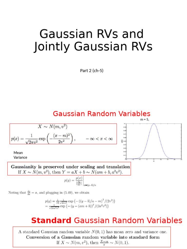 Part2 Gaussian RVs - PPTX Annotated | PDF | Covariance | Normal Distribution