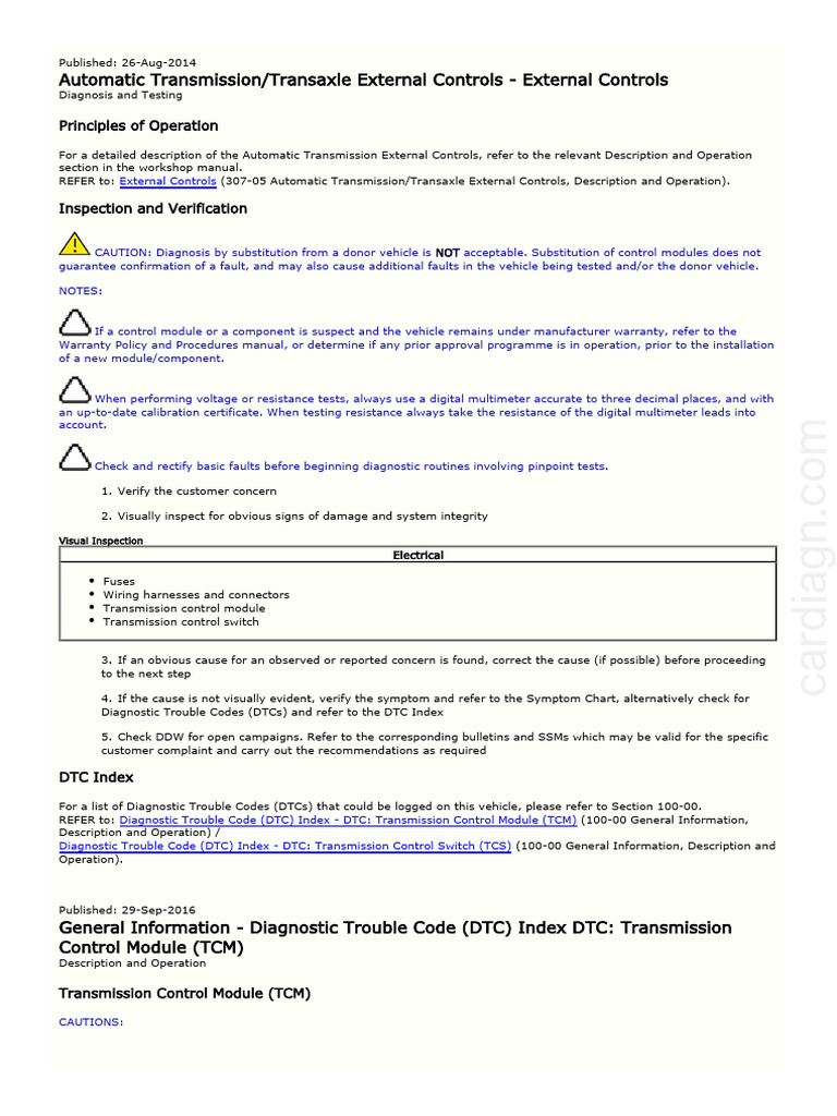 AT Transaxle External Controls | PDF | Electrical Network | Electrical Engineering