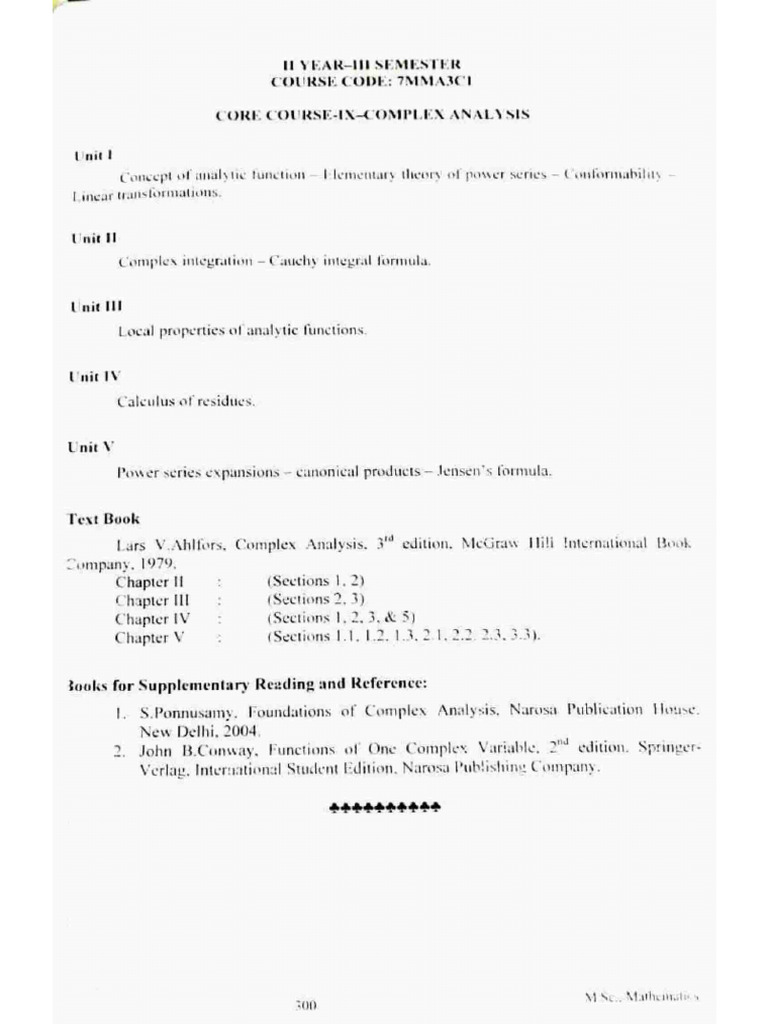 Complex Analysis II PG MATHS | PDF