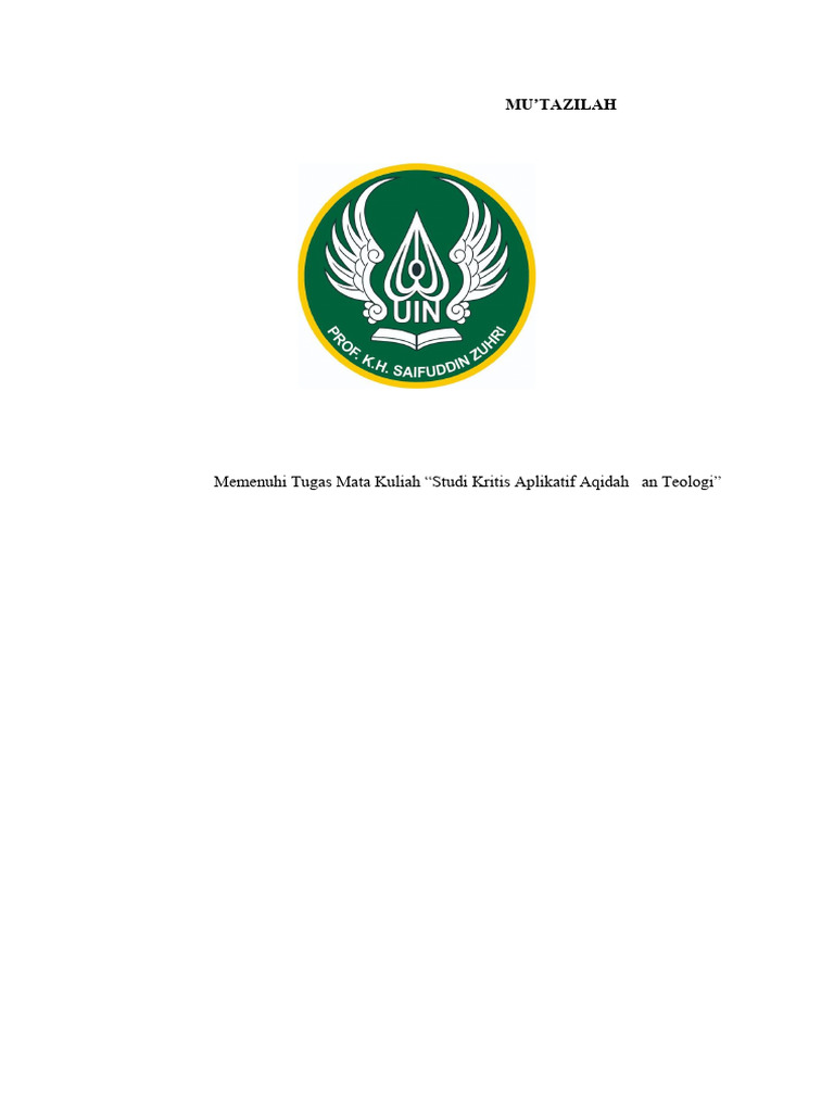 Teologi Mu'tazilah dalam Islam Klasik | PDF