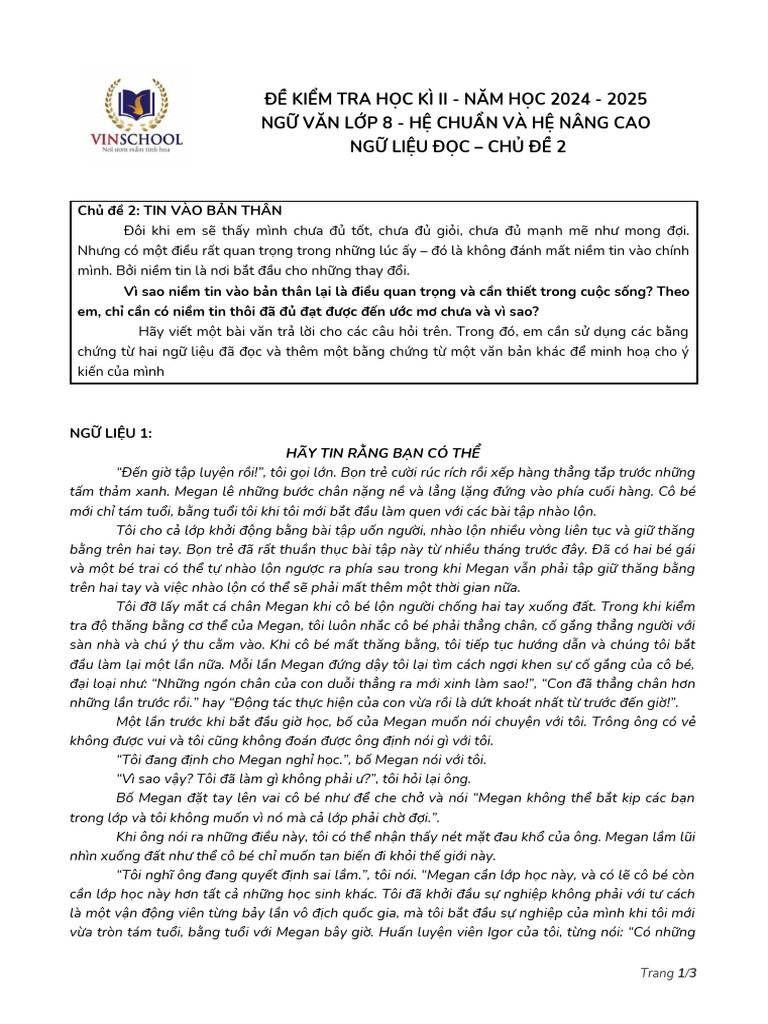 NV8 - CK2 - CT1 - CD2. Tin vào bản thân | PDF