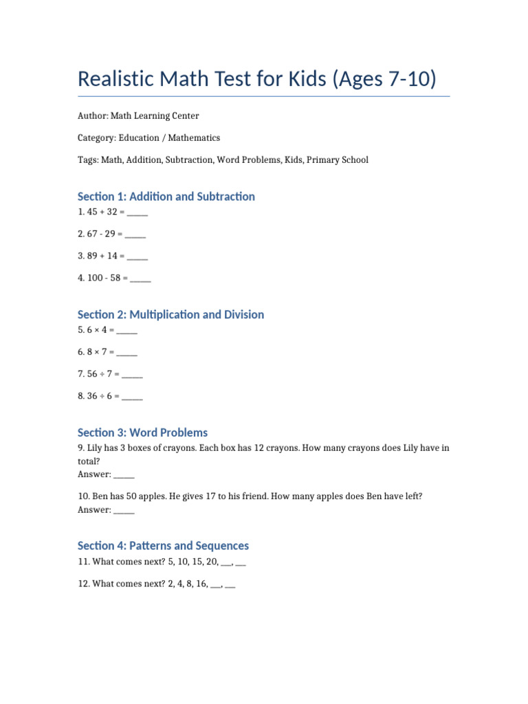 Scribd Ready Math Test | PDF