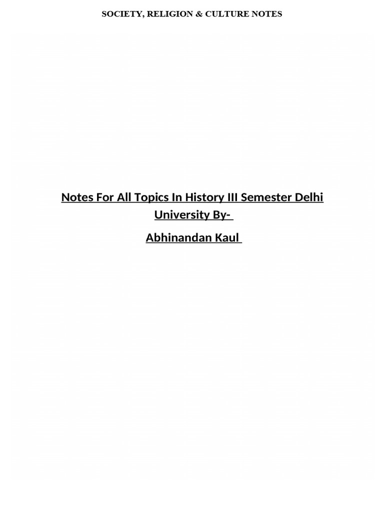 Society, Religion & Culture Notes | PDF