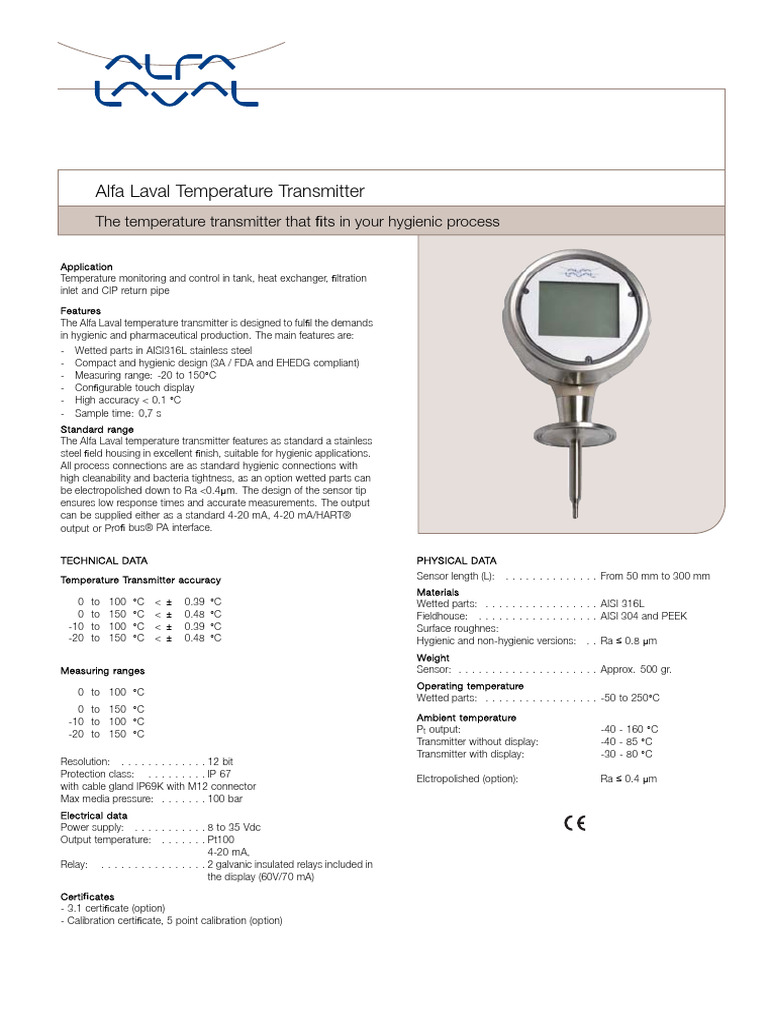 Temperature Transmitter Product Leaflet | PDF