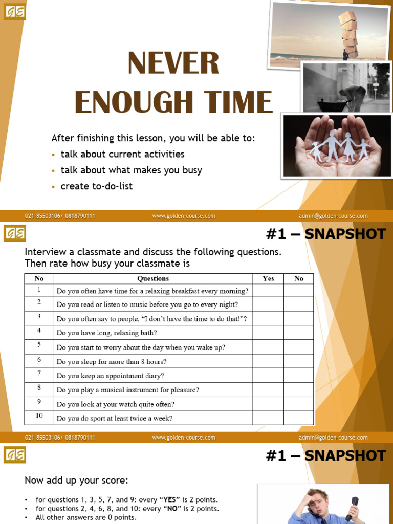 Managing Busy Lives: Activities & Tenses | PDF