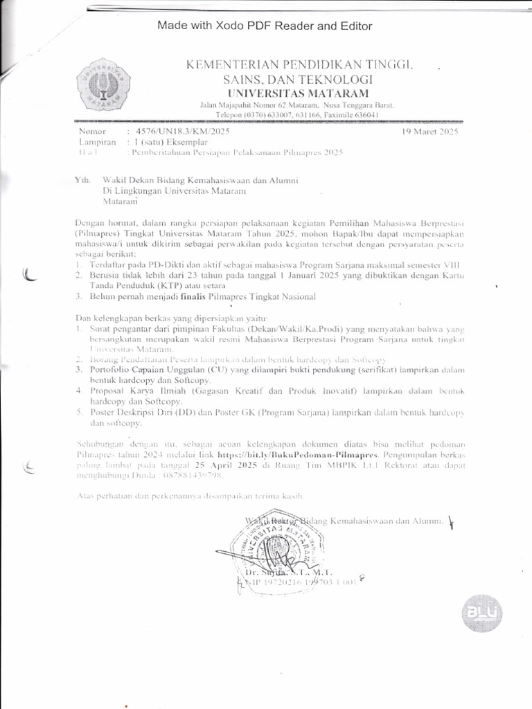 Pelaksanaan Pilmapres 2025 | PDF