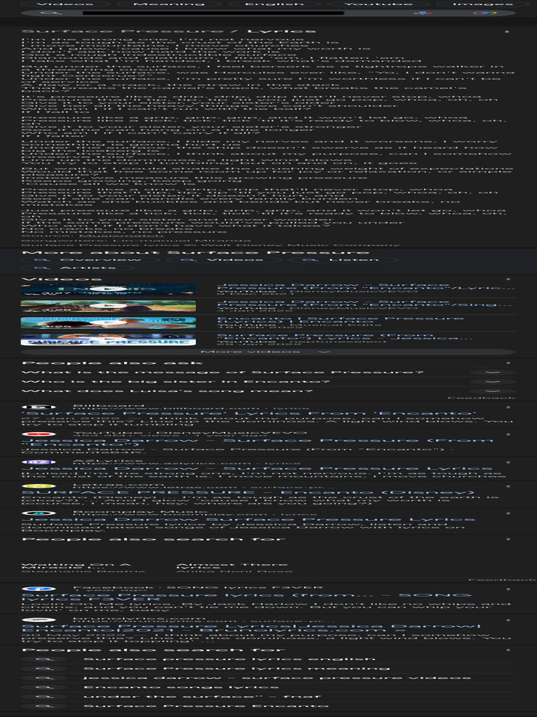 Surface Pressure Lyrics - Google Search | PDF