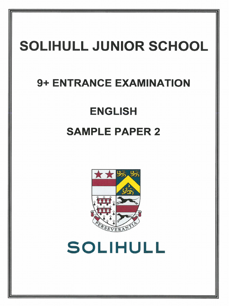 9+ English Sample Paper 2 | PDF