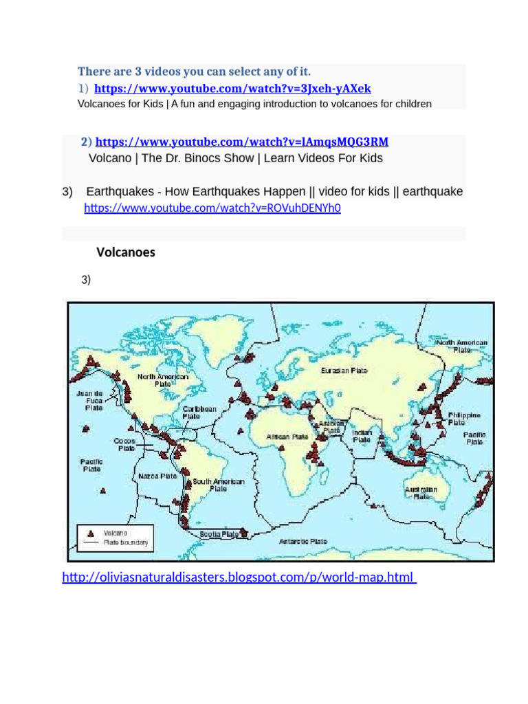 Volcanoes and Earthquakes map | PDF