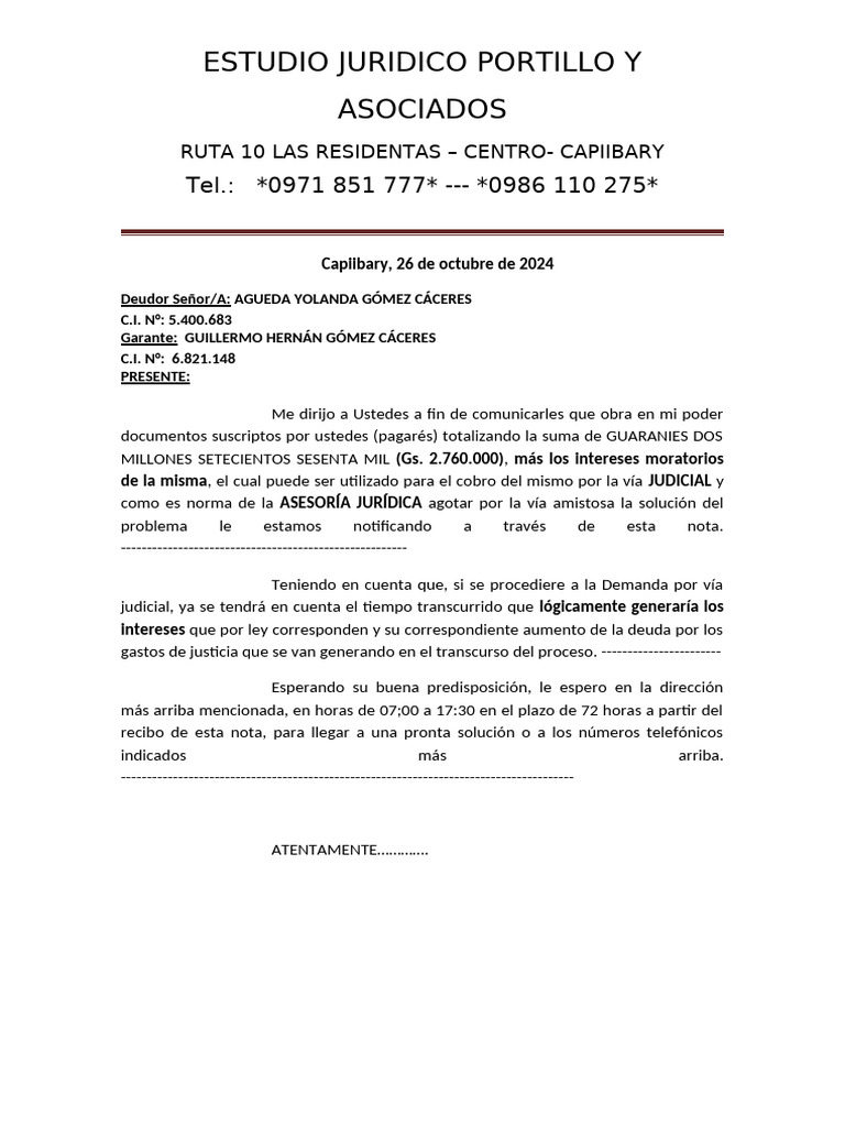 Prejudicial AGUEDA YOLANDA GÓMEZ CÁCERES | PDF