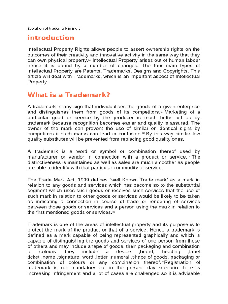 Evolution of Trademark in India | PDF | Trademark | Trade Dress