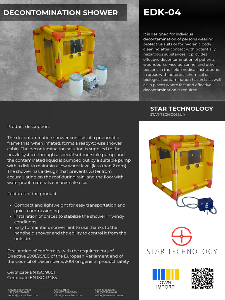 EDK-04 Decontamination Shower System | PDF | Shower | Pump