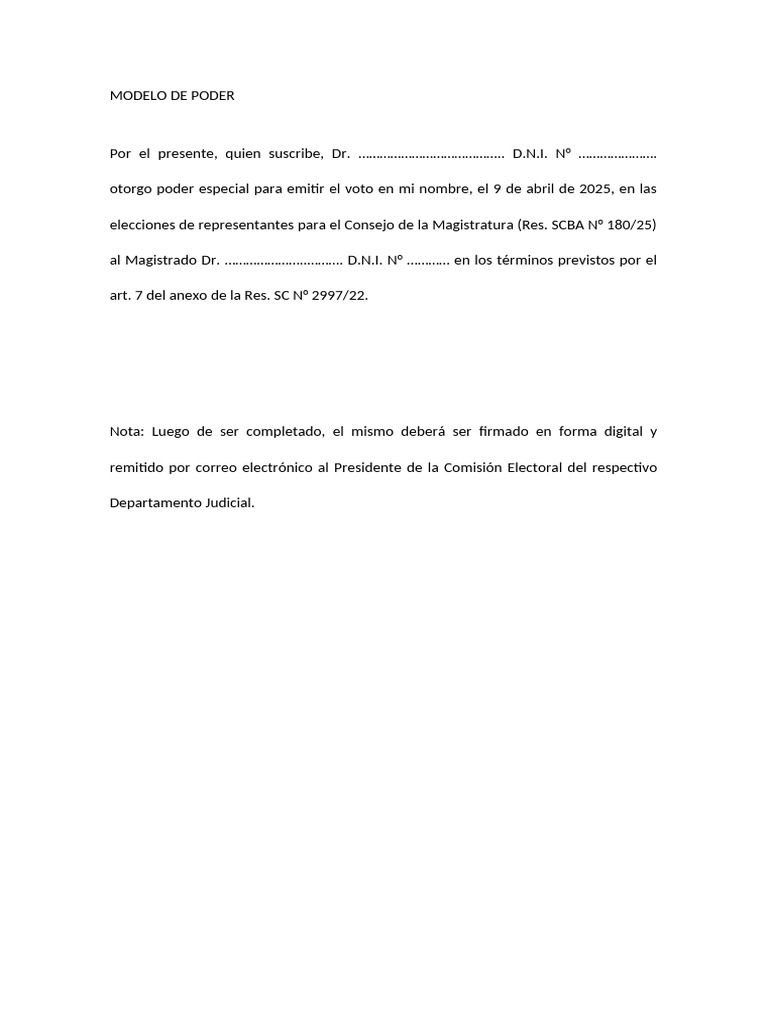 Elecciones 2025 Modelo de Poder | PDF