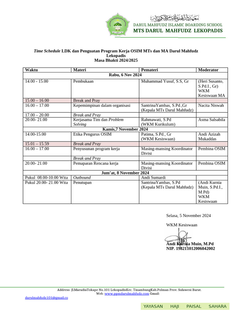 Rundown acara LDK | PDF