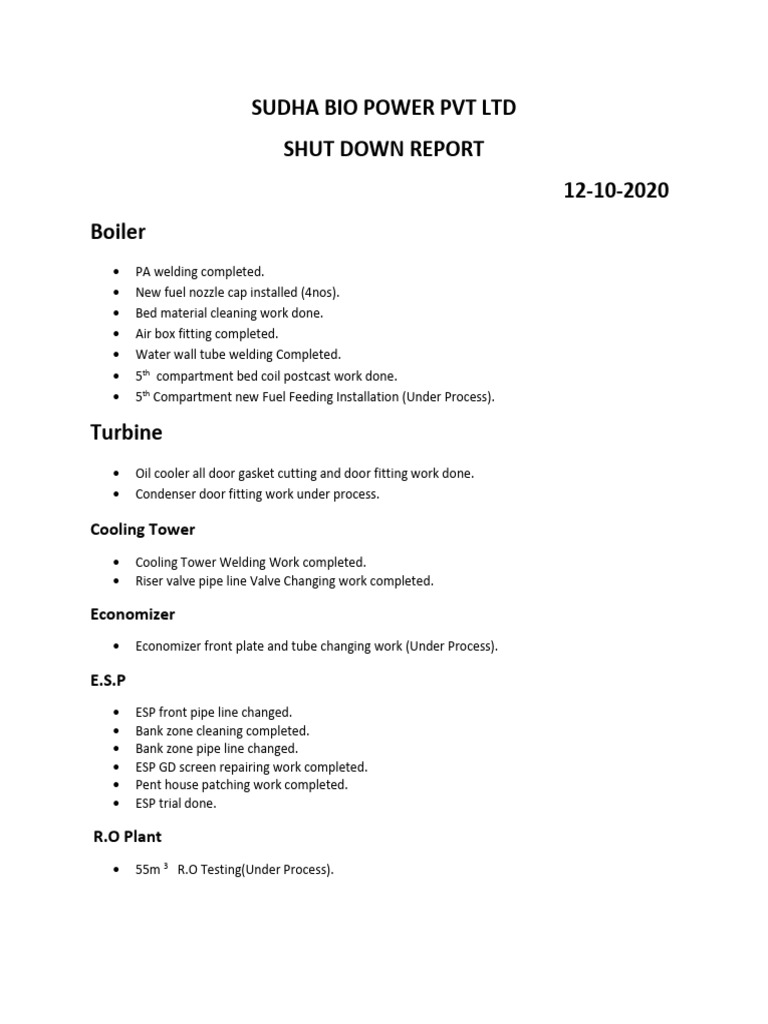 Shutdown Report 12-10-2020 | PDF