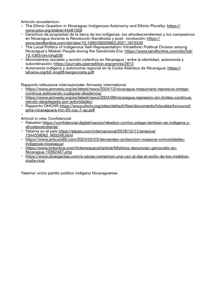 Fonti Presentazione Nicaragua | PDF