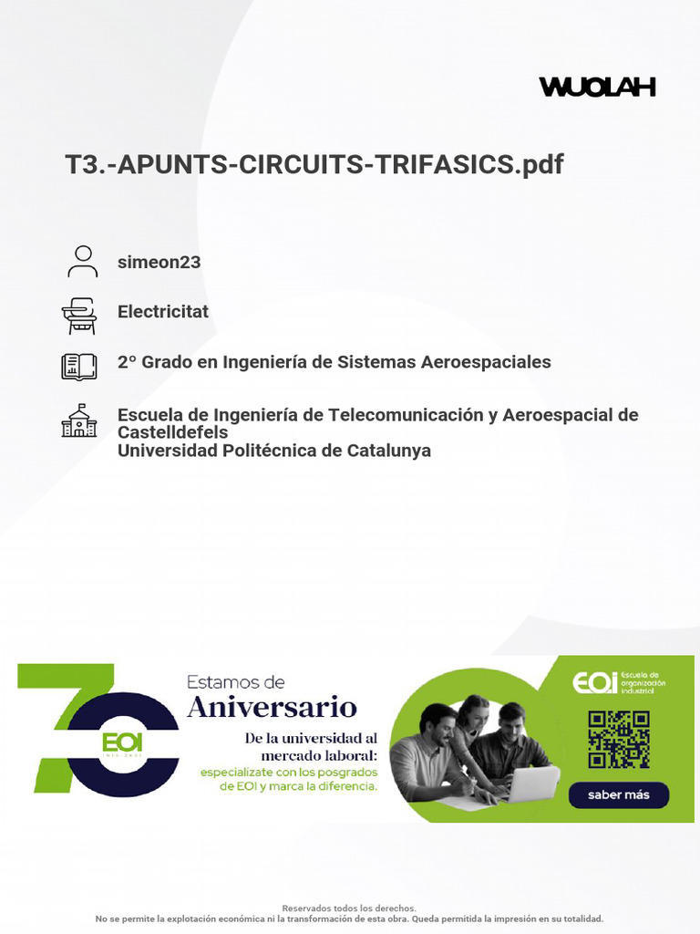 Wuolah Free T3. APUNTS CIRCUITS TRIFASICS | PDF | Electricidad | Ingenieria Eléctrica