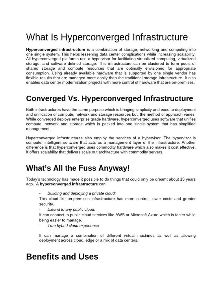 What Is Hyperconverged Infrastructure | PDF | Cloud Computing | Scalability