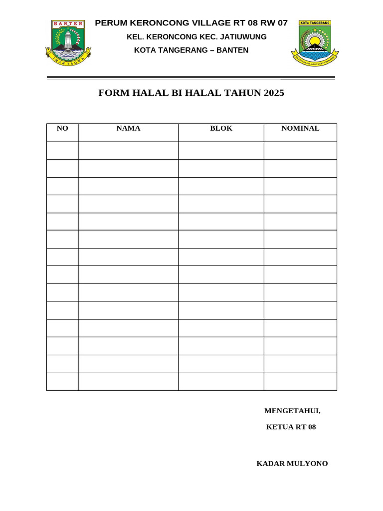 Form Halal Bi Halal | PDF
