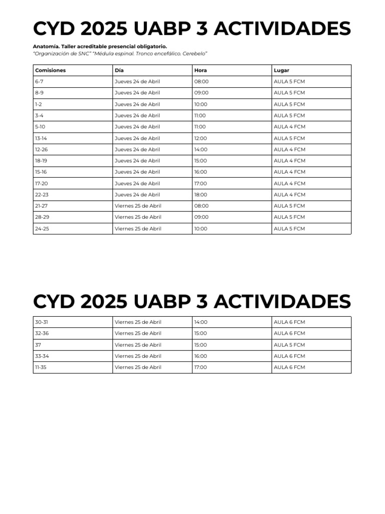 Cyd 2025 Uabp 3 | PDF | Sistema nervioso central | Anatomía humana