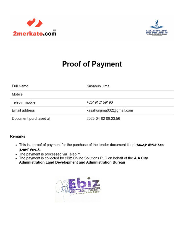 Proof of Payment | PDF