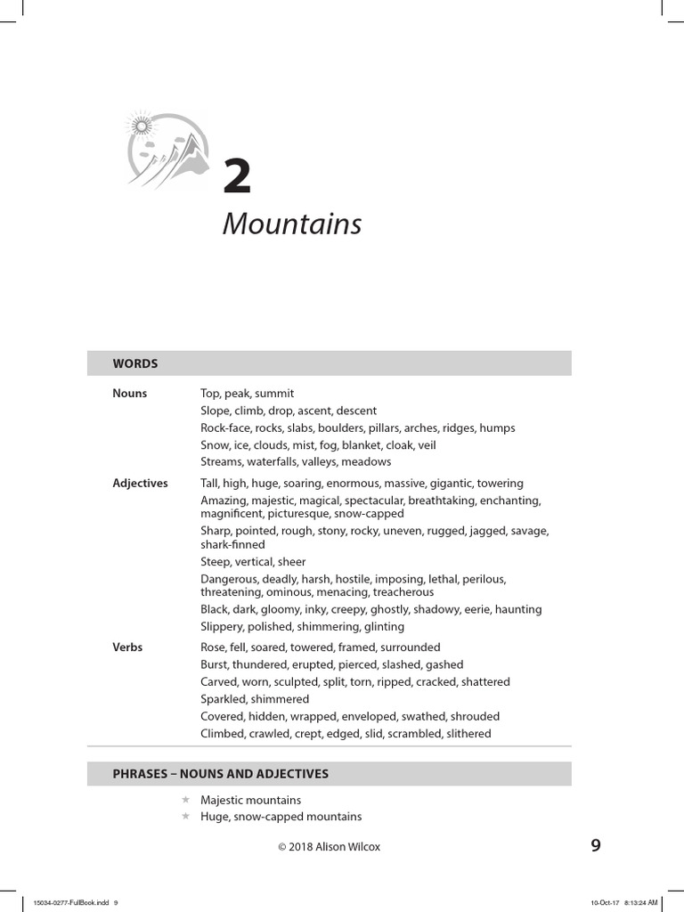 Descriptive Mountain Vocabulary Guide | PDF | Earth Sciences | Morphology