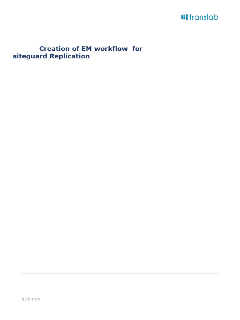 Siteguard Replication Workflow Creation | PDF