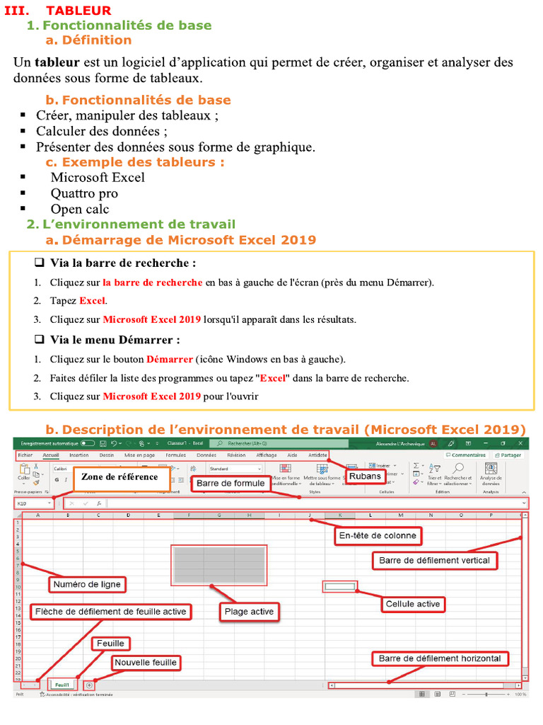 Cour Tableur | PDF