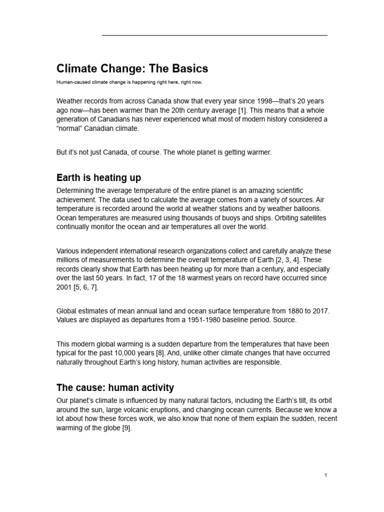 Climate Change The Basics | PDF | Climate Change | Greenhouse Effect