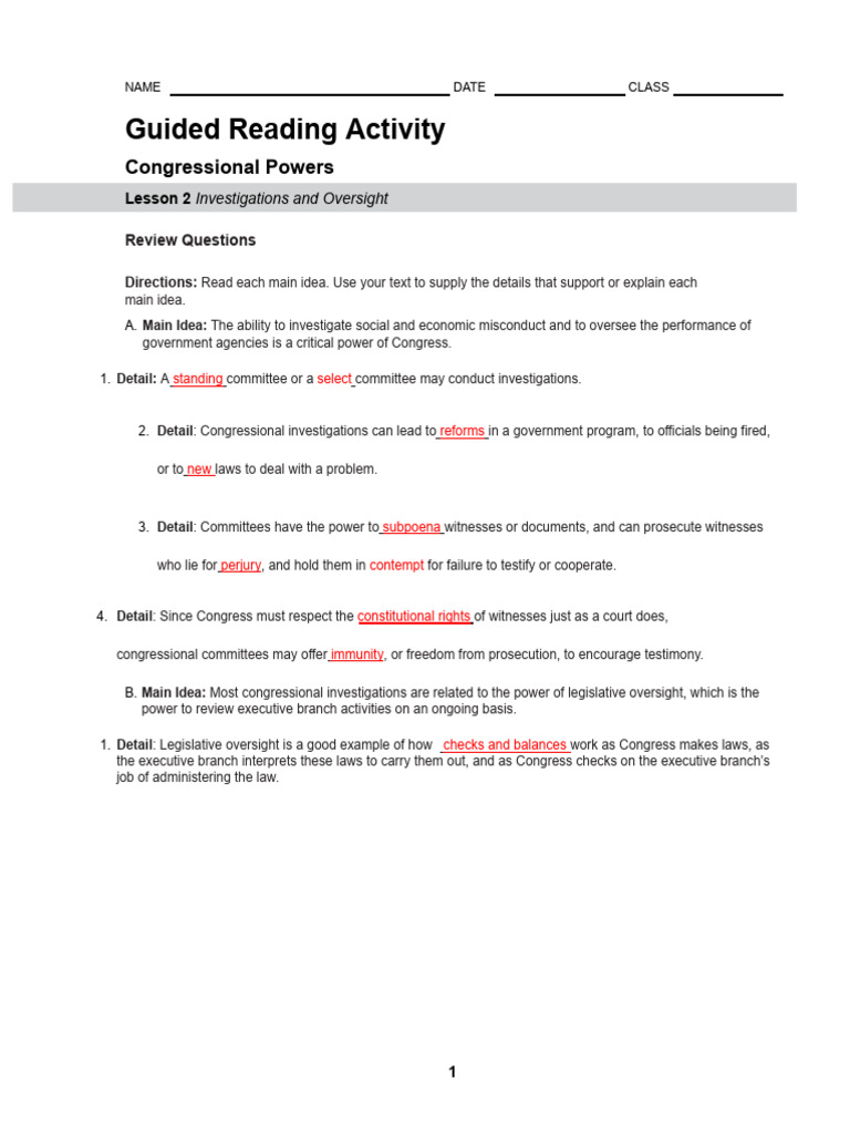Congressional Investigative Powers Overview | PDF | United States ...