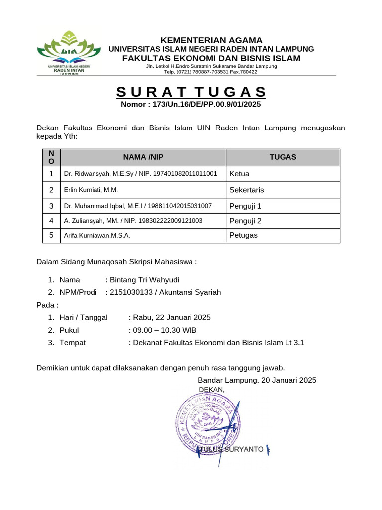 Surat Tugas Aks - 1 | PDF