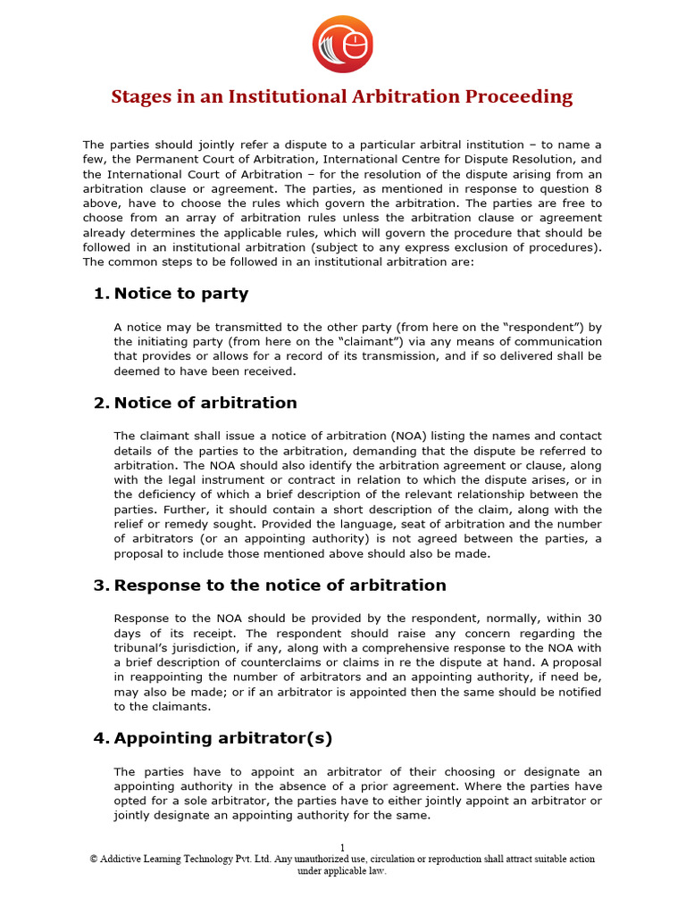 -Stages-in-an-institutional-arbitration-proceeding-1573745183 | PDF ...