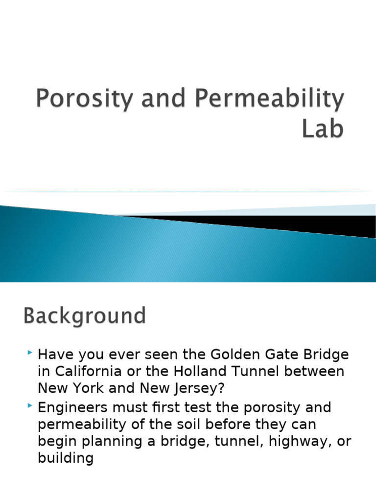 Porosity and Permeability Lab | PDF | Filtration | Porosity