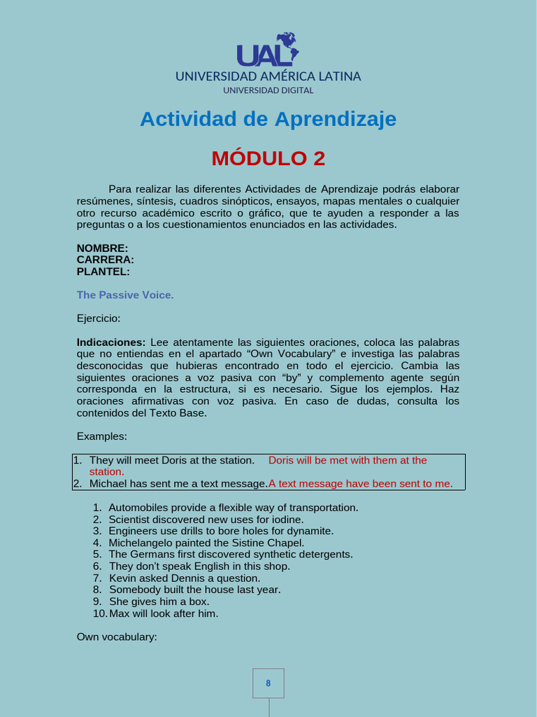 Actividad de Aprendizaje M2 | PDF