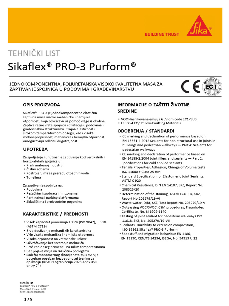 TL-Sikaflex PRO-3 Purform | PDF