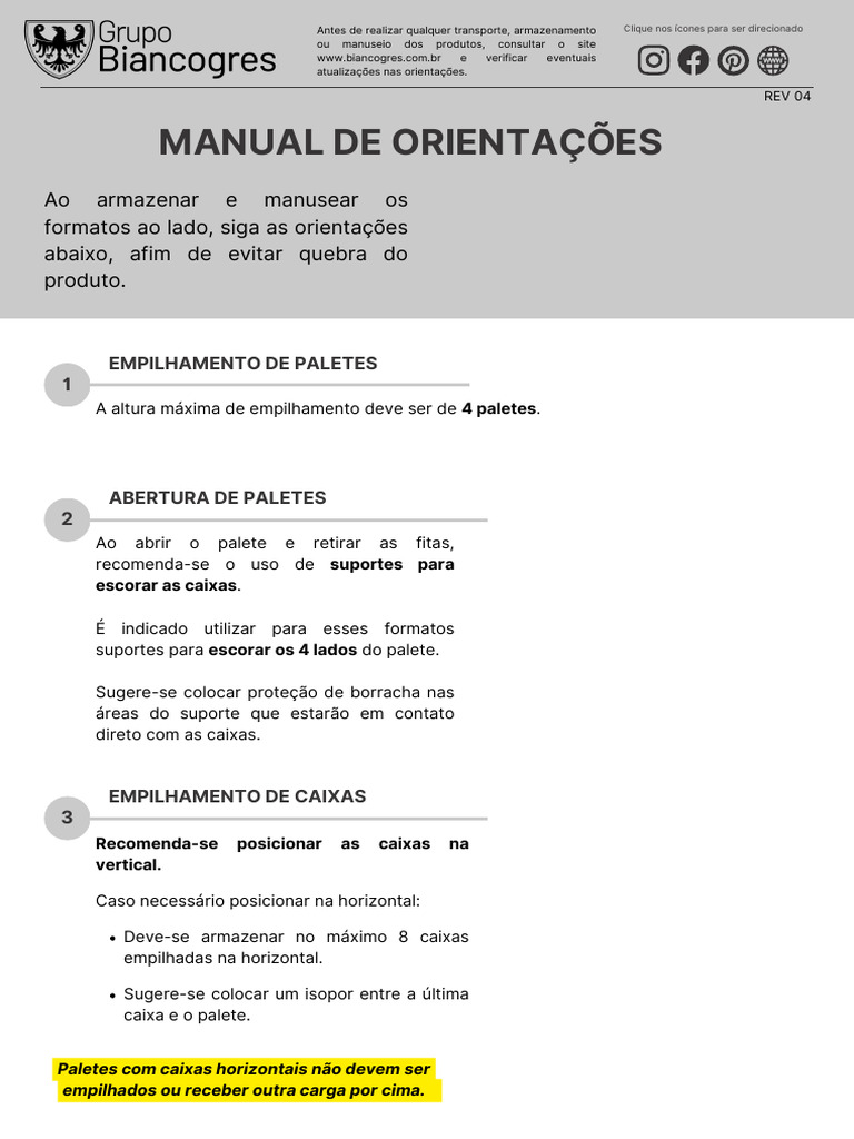 Guia de Armazenamento e Manuseio Jun24 | PDF