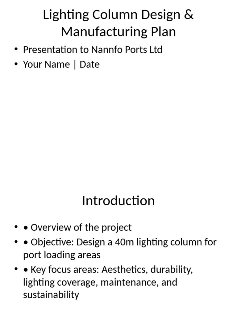 Lighting Column Presentation | PDF | Lighting | Internet Of Things