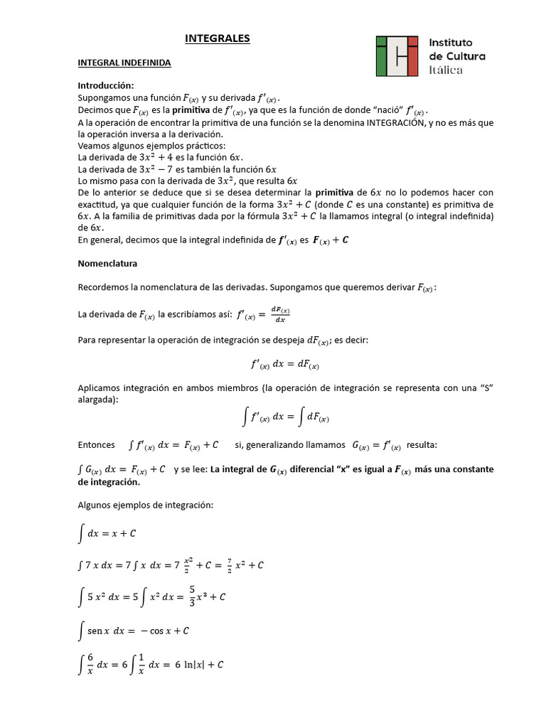 Integrali | PDF | Integral | Matemáticas
