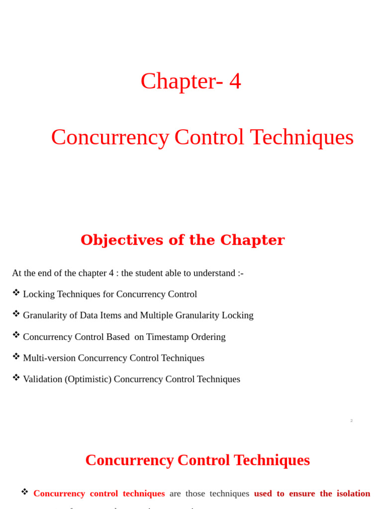 CH-4 Concurrency Control | PDF | Databases | Database Transaction