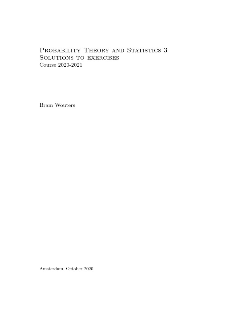 PTS3 Solutions Exercises B&E | PDF | Probability Distribution | Mathematics