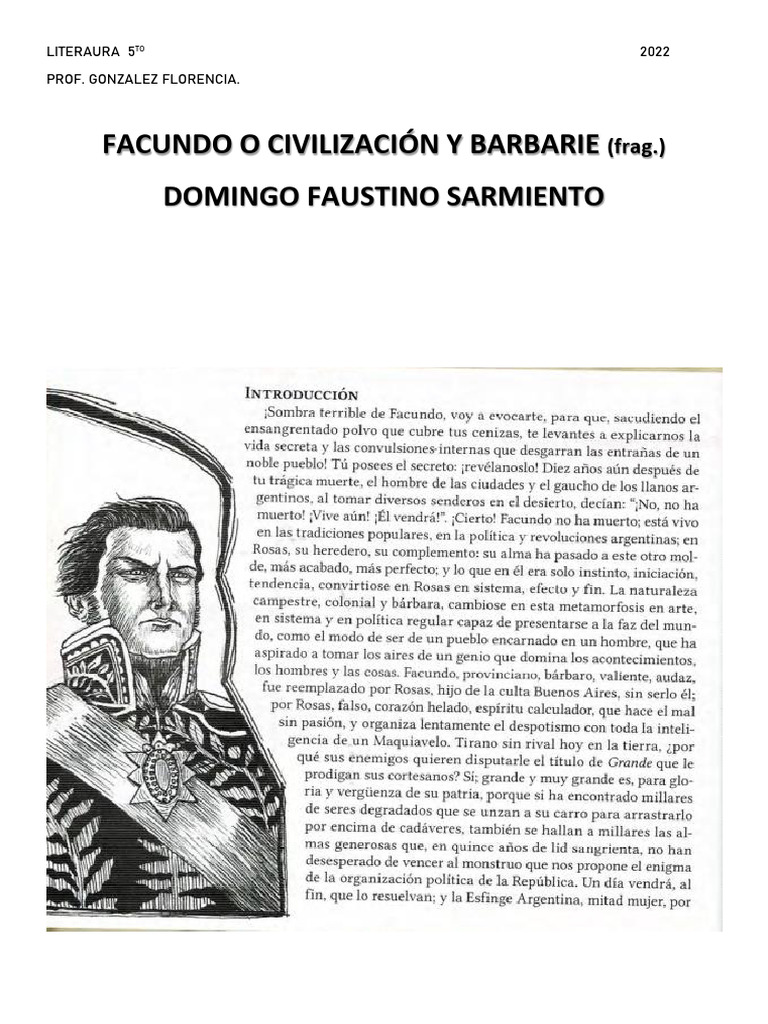 Facundo de Sarmiento | PDF