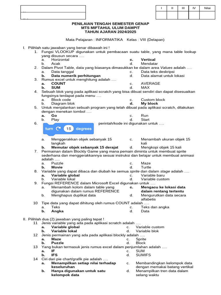 TIK 8 PTS 2025 | PDF