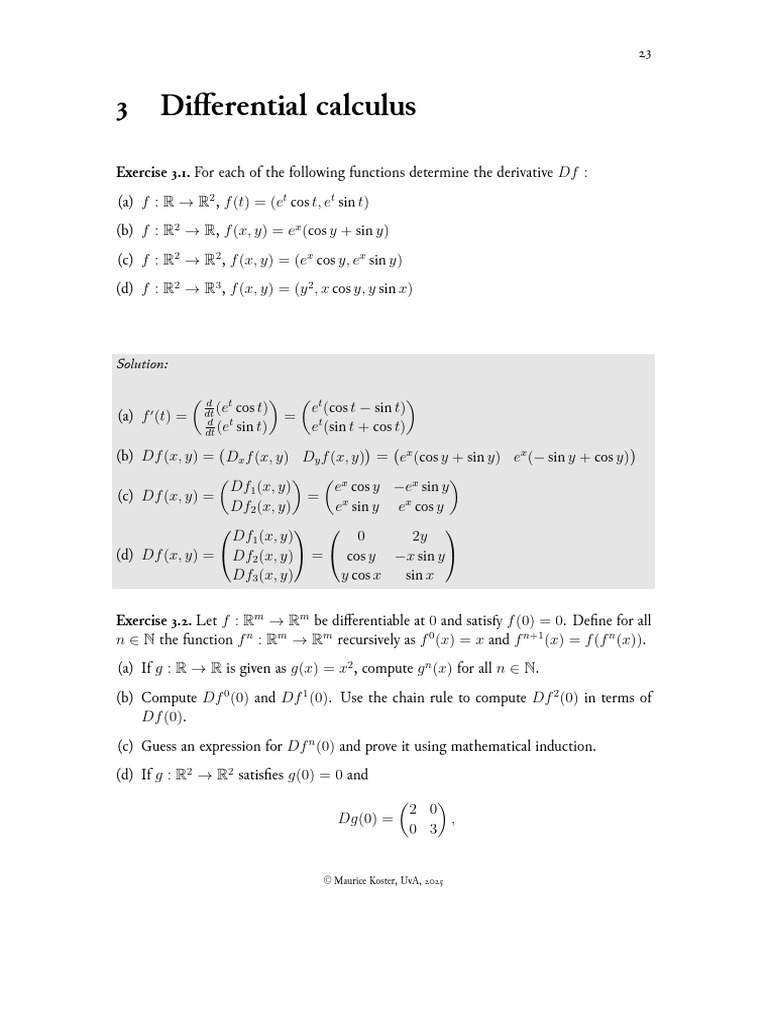 Math 4 Week 4 UvA Solutions | PDF | Derivative | Function (Mathematics)