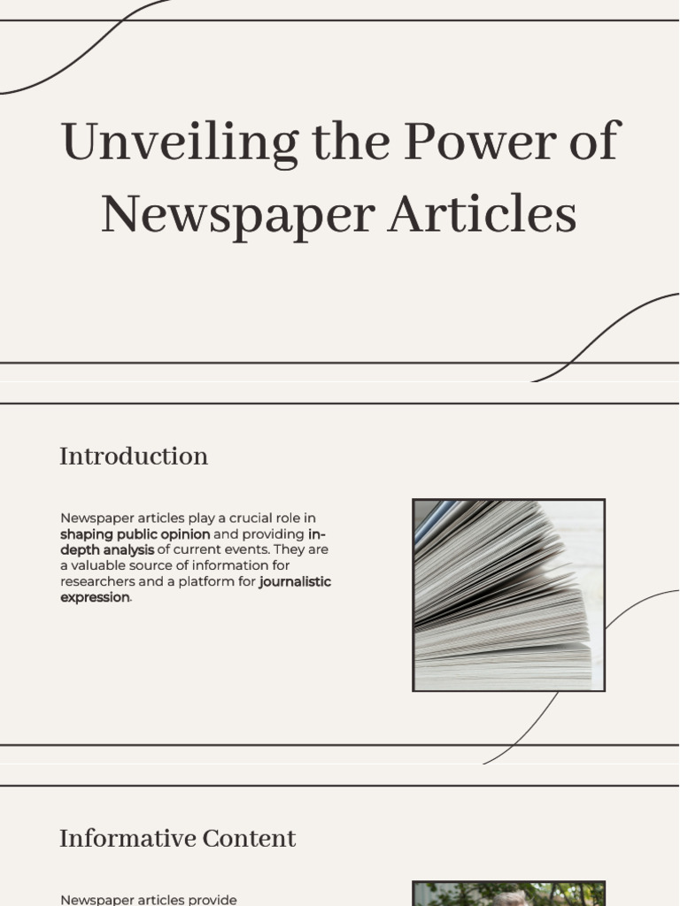 Slidesgo Unveiling The Power of Newspaper Articles 202406041612033jne | PDF