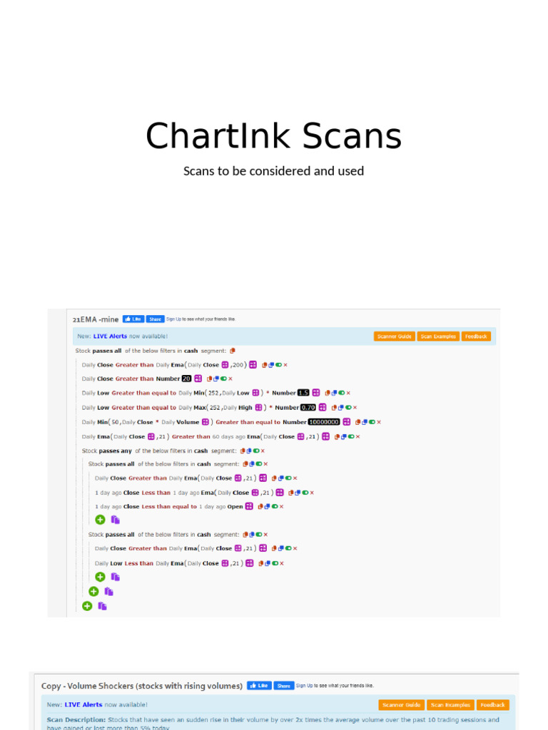 ChartInk Scans Overview | PDF