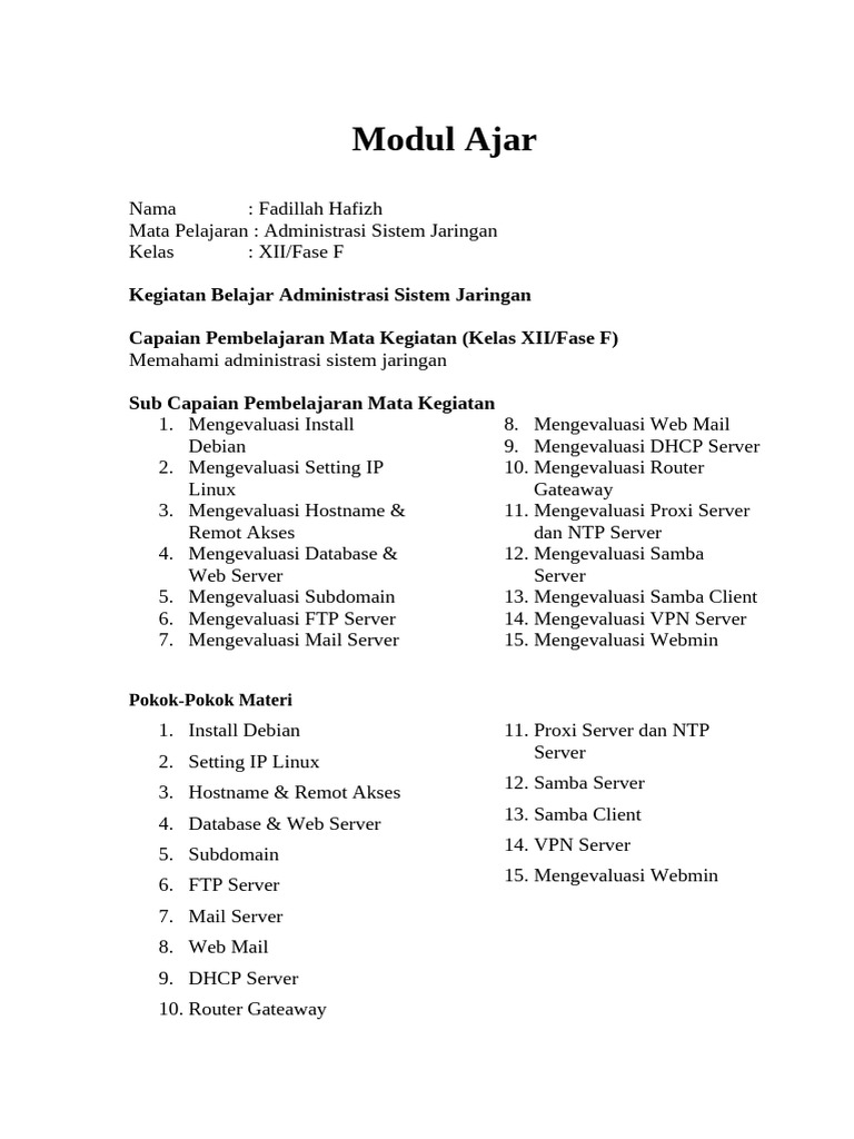 Modul ASJ XII LINUX | PDF