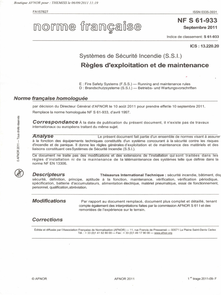 Norme NFS61-933 | PDF